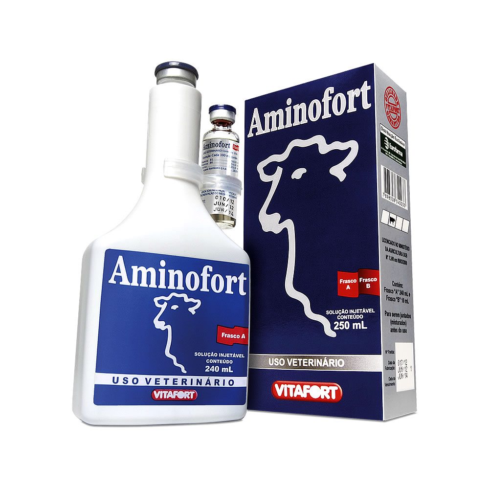 Aminofort 250mL - Oestevet - Distribuidora de Produtos Veterinários
